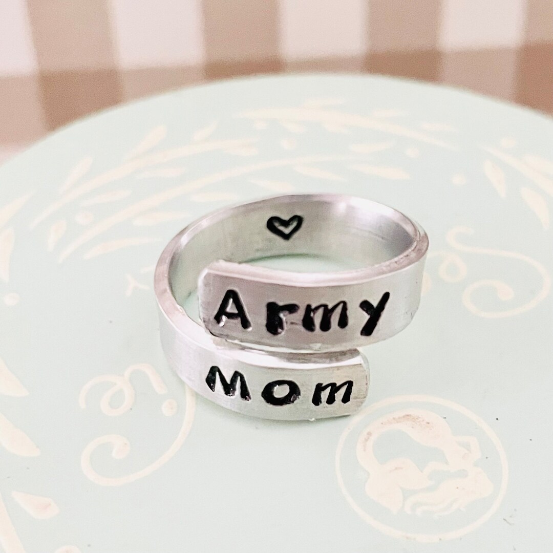 Personalized Army Mom Ring, Marine Mom, Army Wife, Marine Wife, Air ...