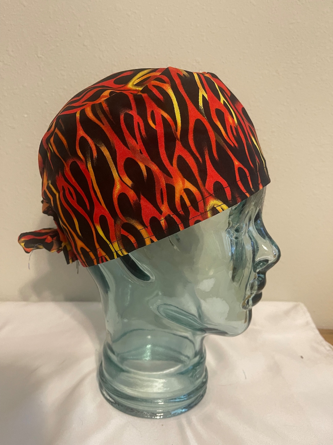 Mens Surgical Medical Scrub Hat, Flame, Fire, Red. - Etsy