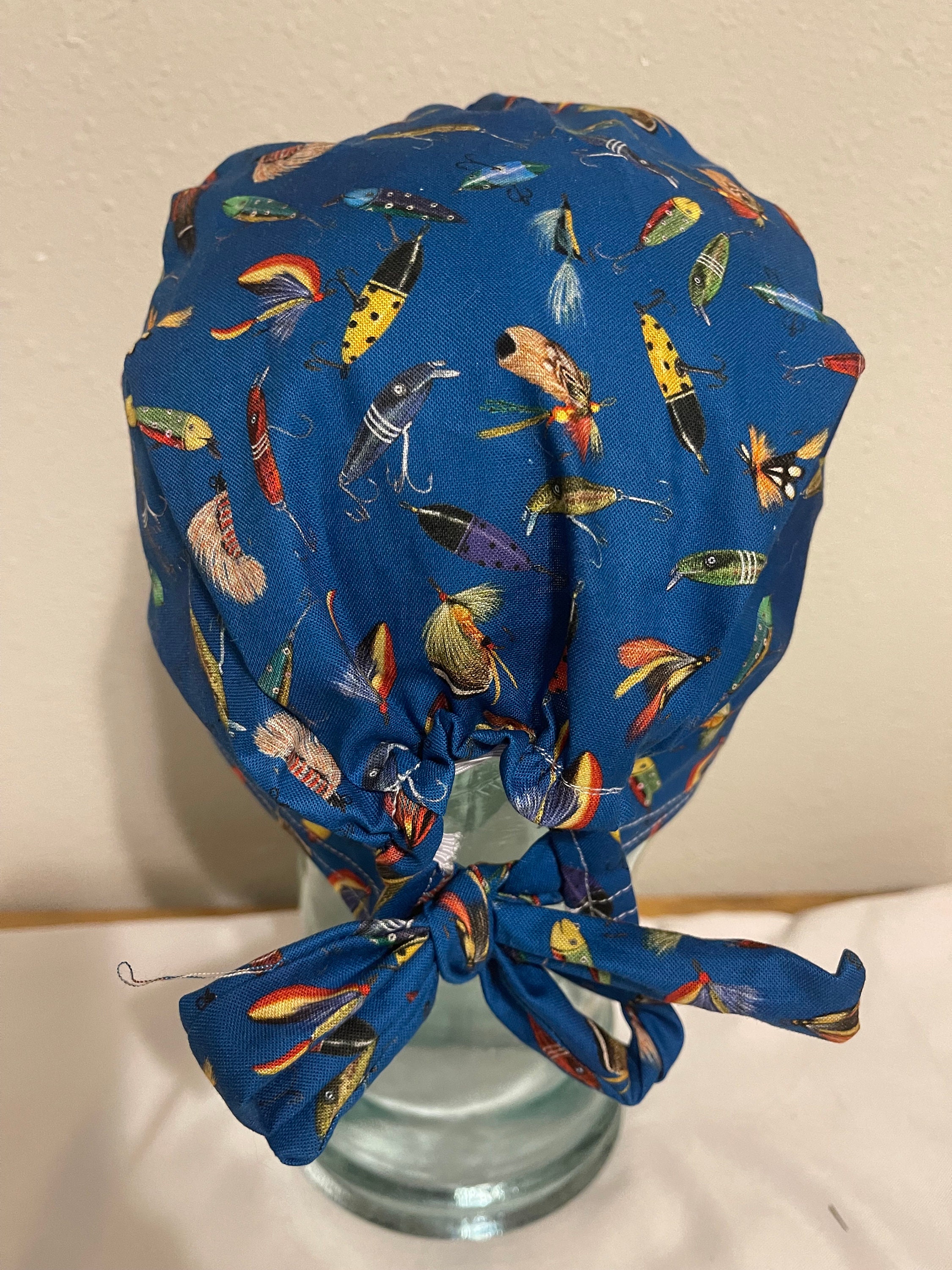 Mens Blue Fishing Lure Surgical Scrub Hat - Etsy