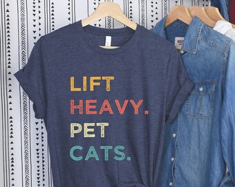 Lift Heavy Pet Cats Shirt - Etsy