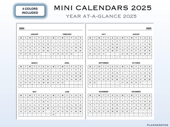 Small Monthly Calendar Template 2025 Monthly Calendar Printable