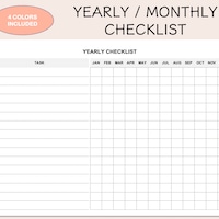 Yearly Overview Printable Landscape, Yearly Planner, Year at a Glance ...