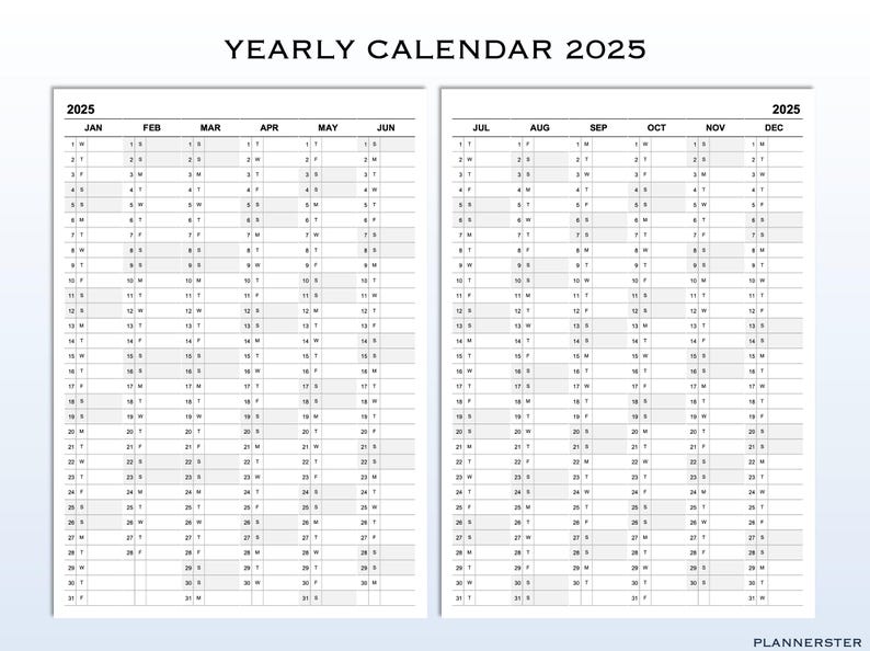 3-year Calendar Bundle: 2025, 2026, 2027 | Printable Yearly Calendars ...