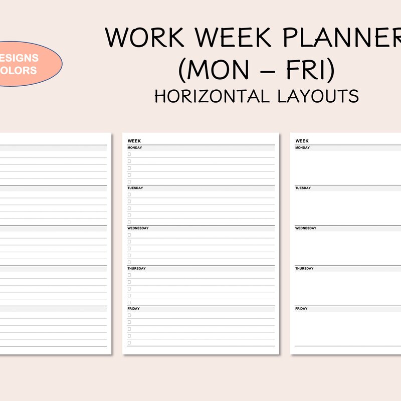 Weekly Work Planner - Etsy