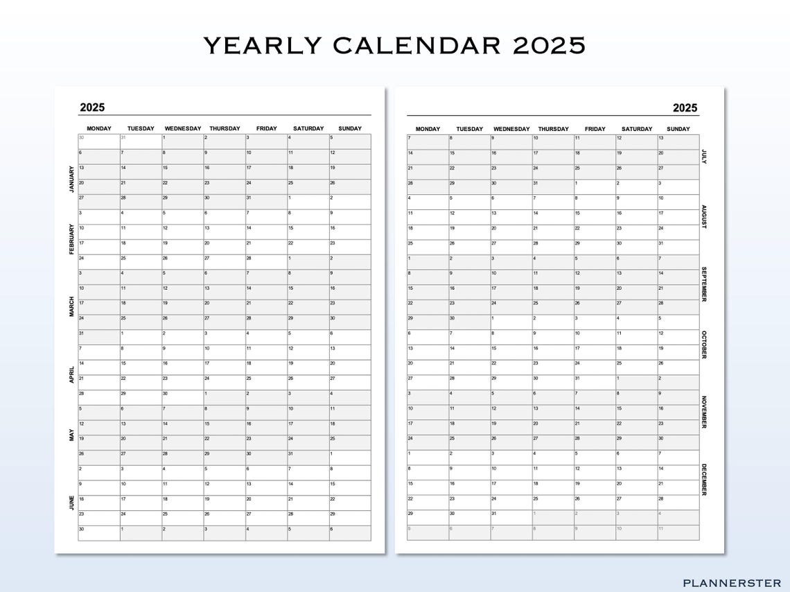 2025-2027 Printable Calendar Bundle: Monday Start (digital Download) - Etsy