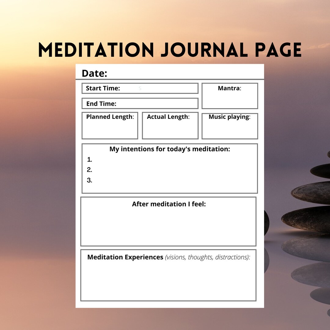 Printable Black and White Meditation Journal Page - Etsy