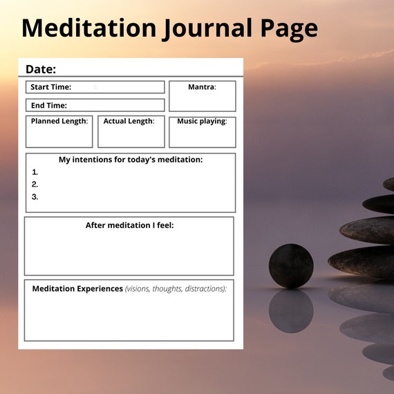 Printable Black and White Meditation Journal Page - Etsy