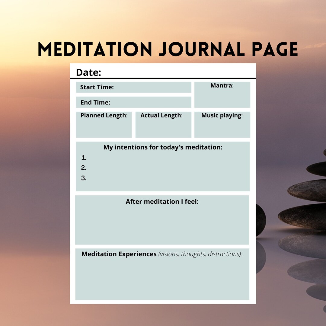 Printable Daily Meditation Journal Page - Etsy