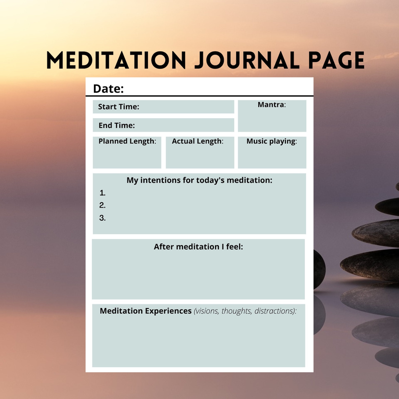Printable Daily Meditation Journal Page - Etsy