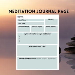 Printable Daily Meditation Journal Page - Etsy