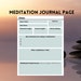 Printable Daily Meditation Journal Page - Etsy