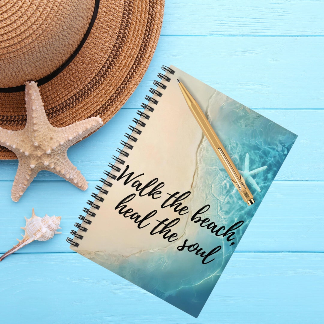 Walk the Beach, Heal the Soul Spiral Notebook Ruled Line - Etsy