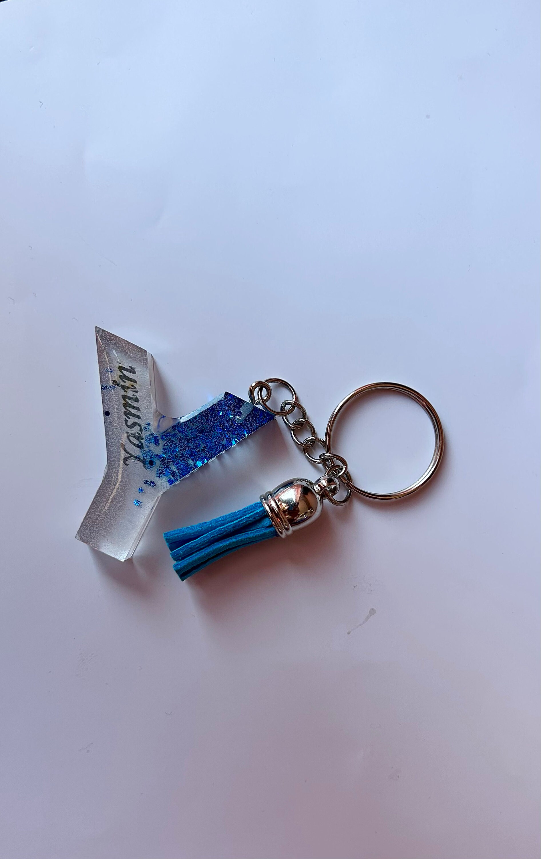 Resin Half Sequence Keychain Personalised Gift Fathers - Etsy