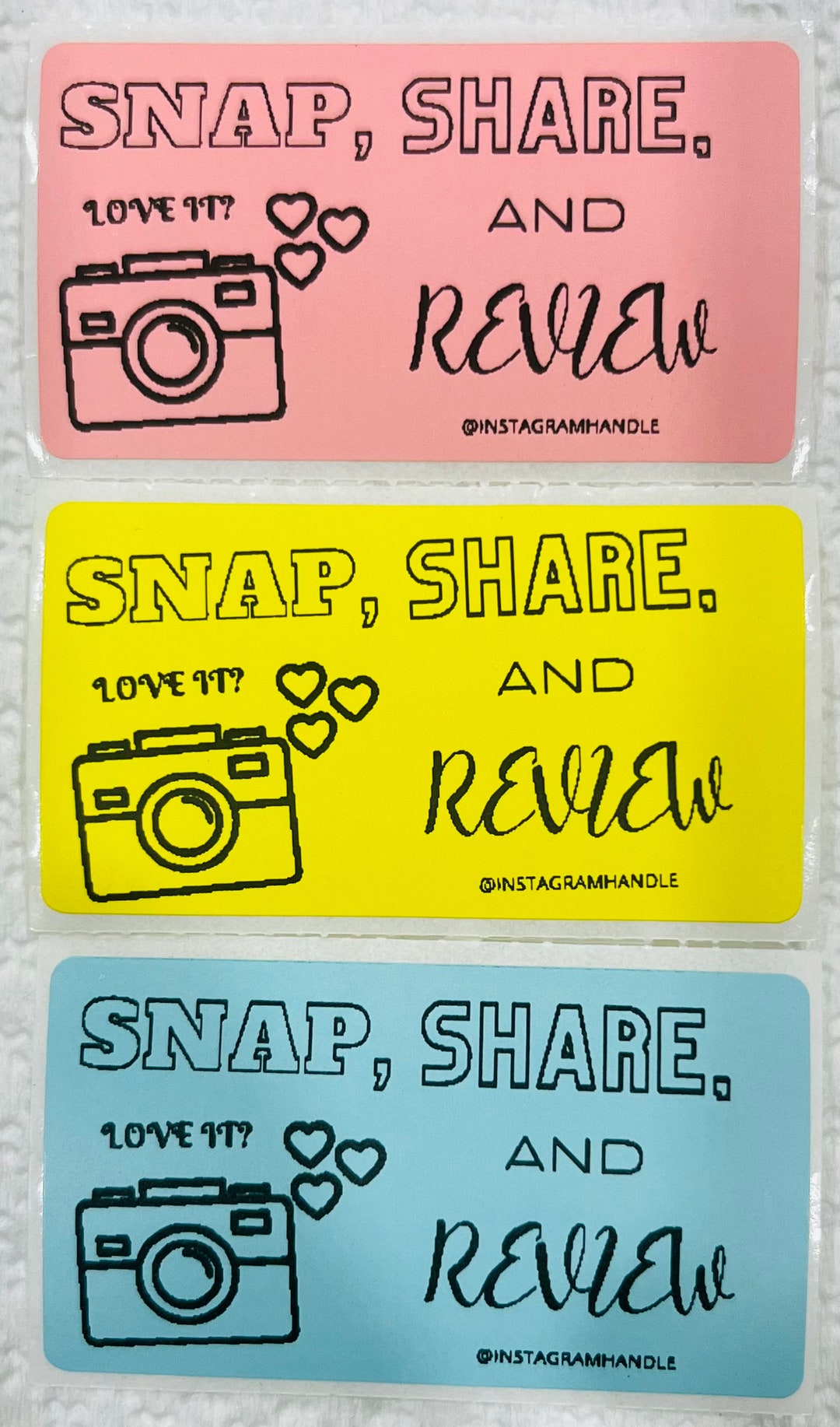 Snap, Share and Review Packaging Stickers |small Business Stickers ...
