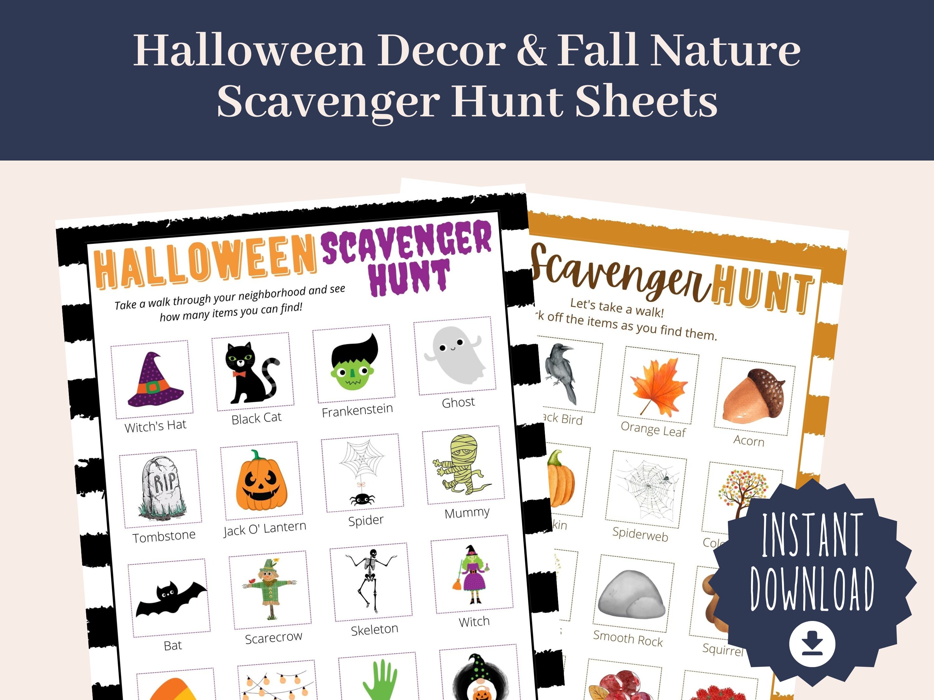 Fall & Halloween Scavenger Hunts | Instant Download PDF | Fall Kid's ...