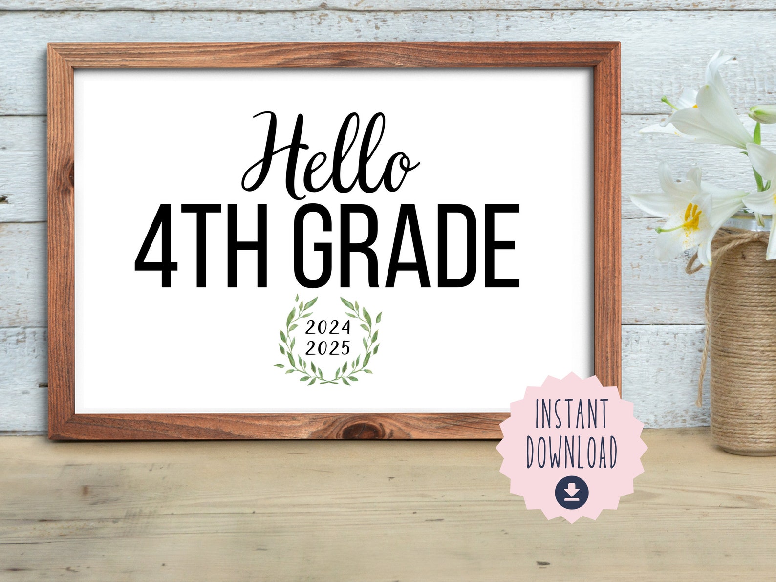 Simple & Classic First Day of School Sign | 2024-2025 School Year Signs ...