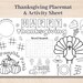 Thanksgiving Kids Activity Placemat, Printable Coloring Page (digital ...