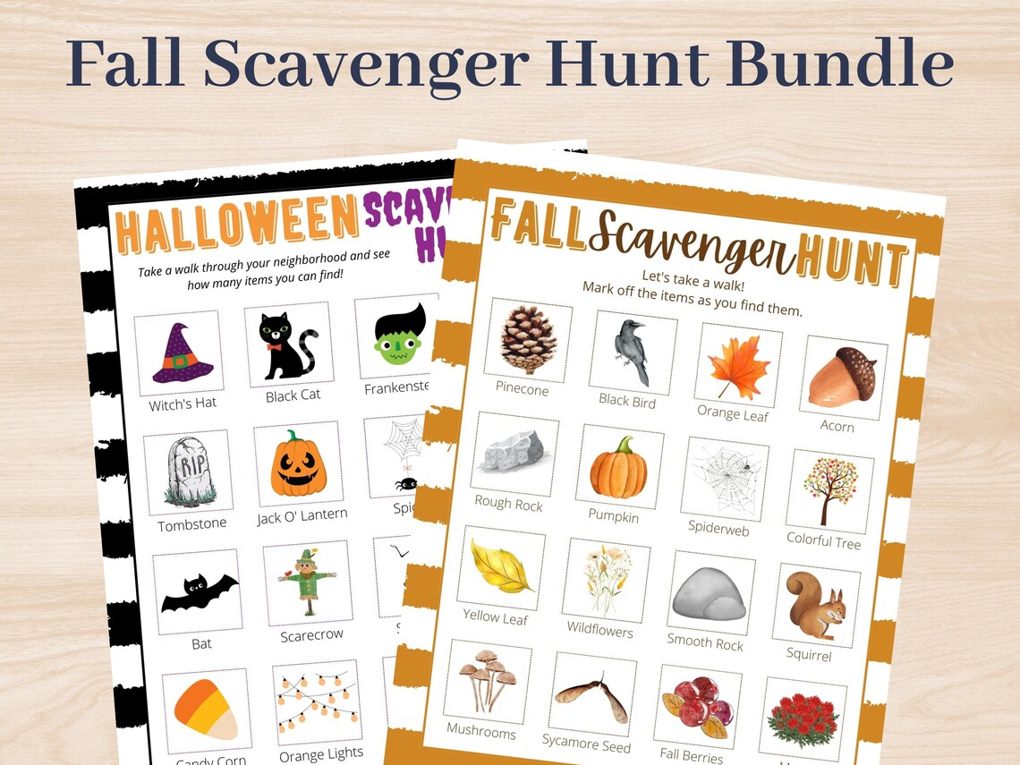 Fall & Halloween Scavenger Hunts | Instant Download PDF | Fall Kid's ...