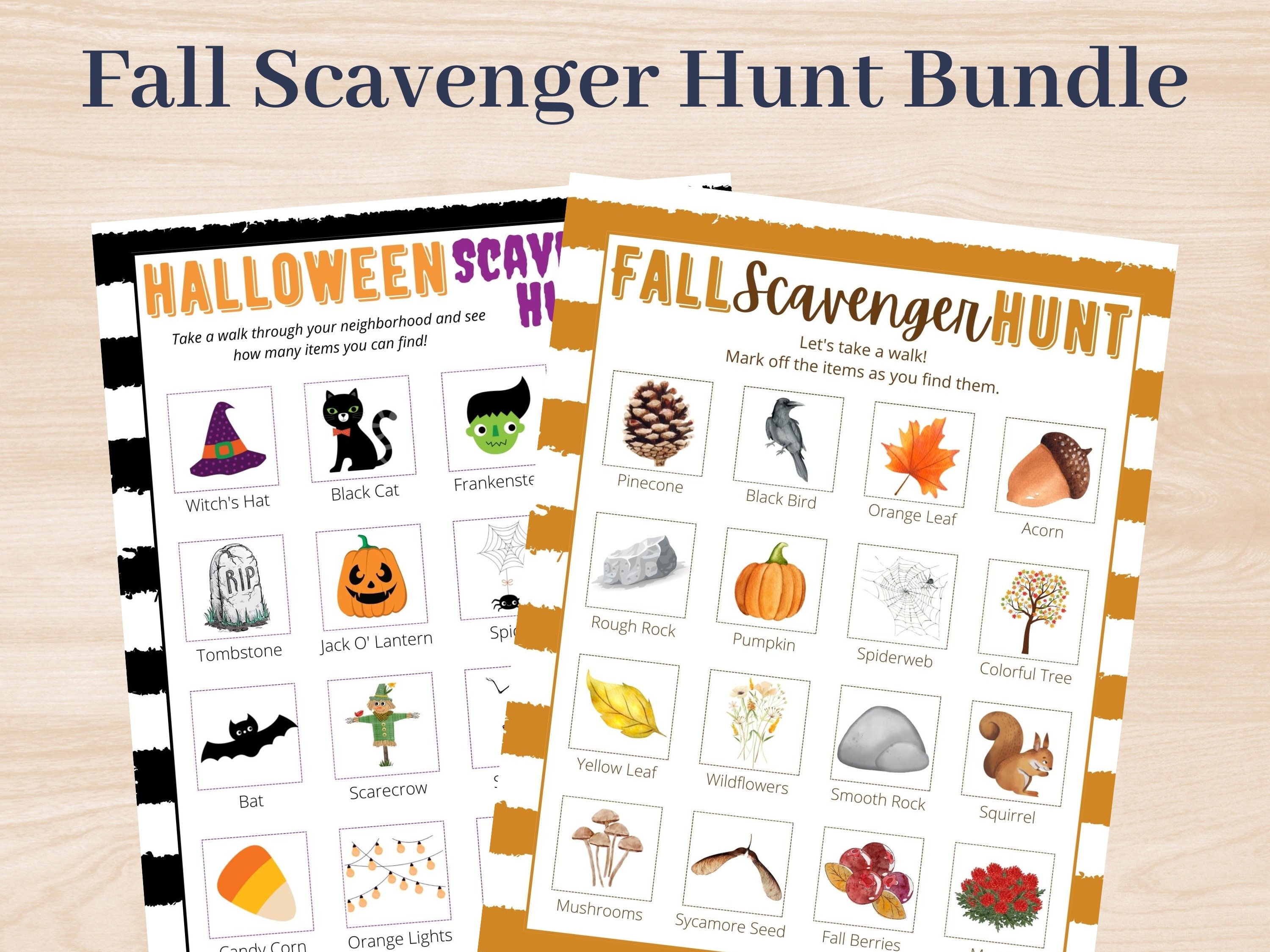 Fall & Halloween Scavenger Hunts | Instant Download PDF | Fall Kid's ...