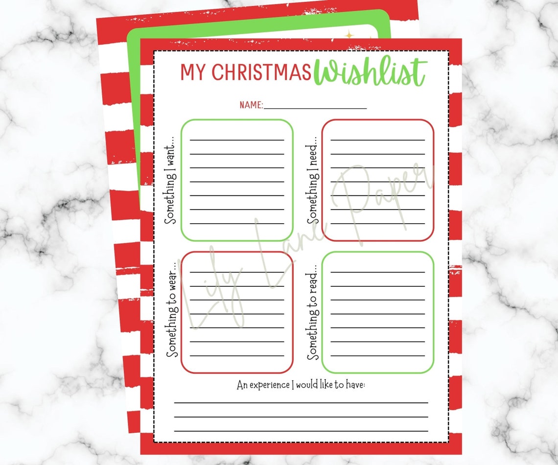 Letter to Santa Christmas Wish List Printable PDF Santa - Etsy