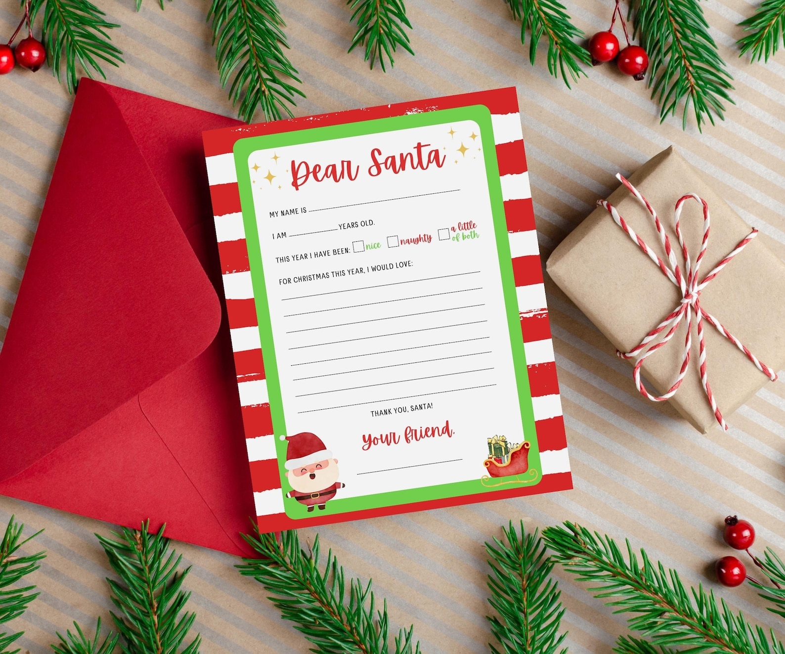 Letter to Santa Christmas Wish List Printable PDF Santa - Etsy