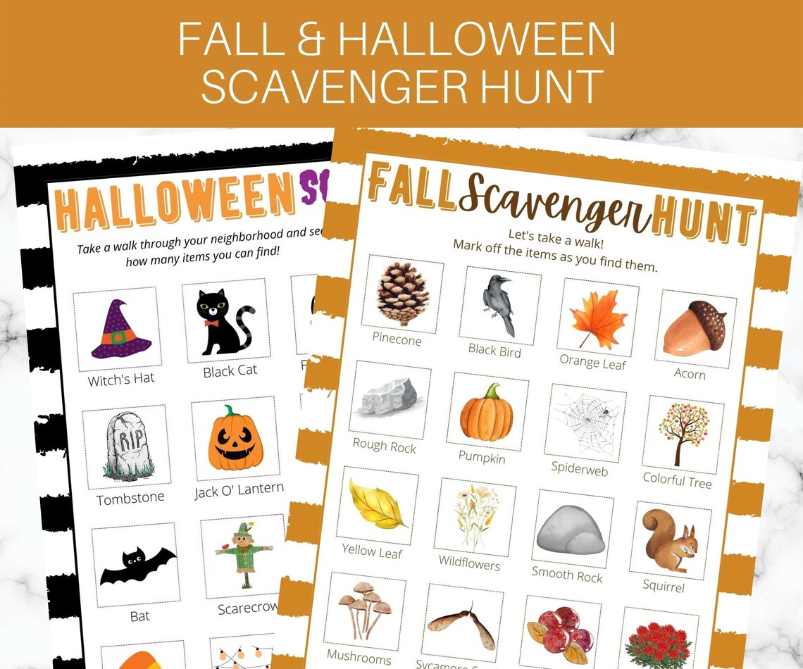Fall & Halloween Scavenger Hunts Instant Download PDF - Etsy