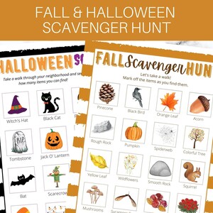 Fall & Halloween Scavenger Hunts Instant Download PDF - Etsy