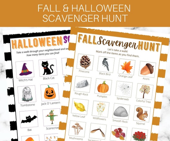 Fall & Halloween Scavenger Hunts Instant Download PDF - Etsy