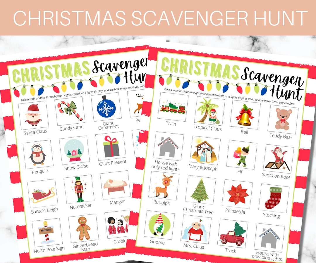 Christmas Scavenger Hunt for Kids Instant Download PDF - Etsy