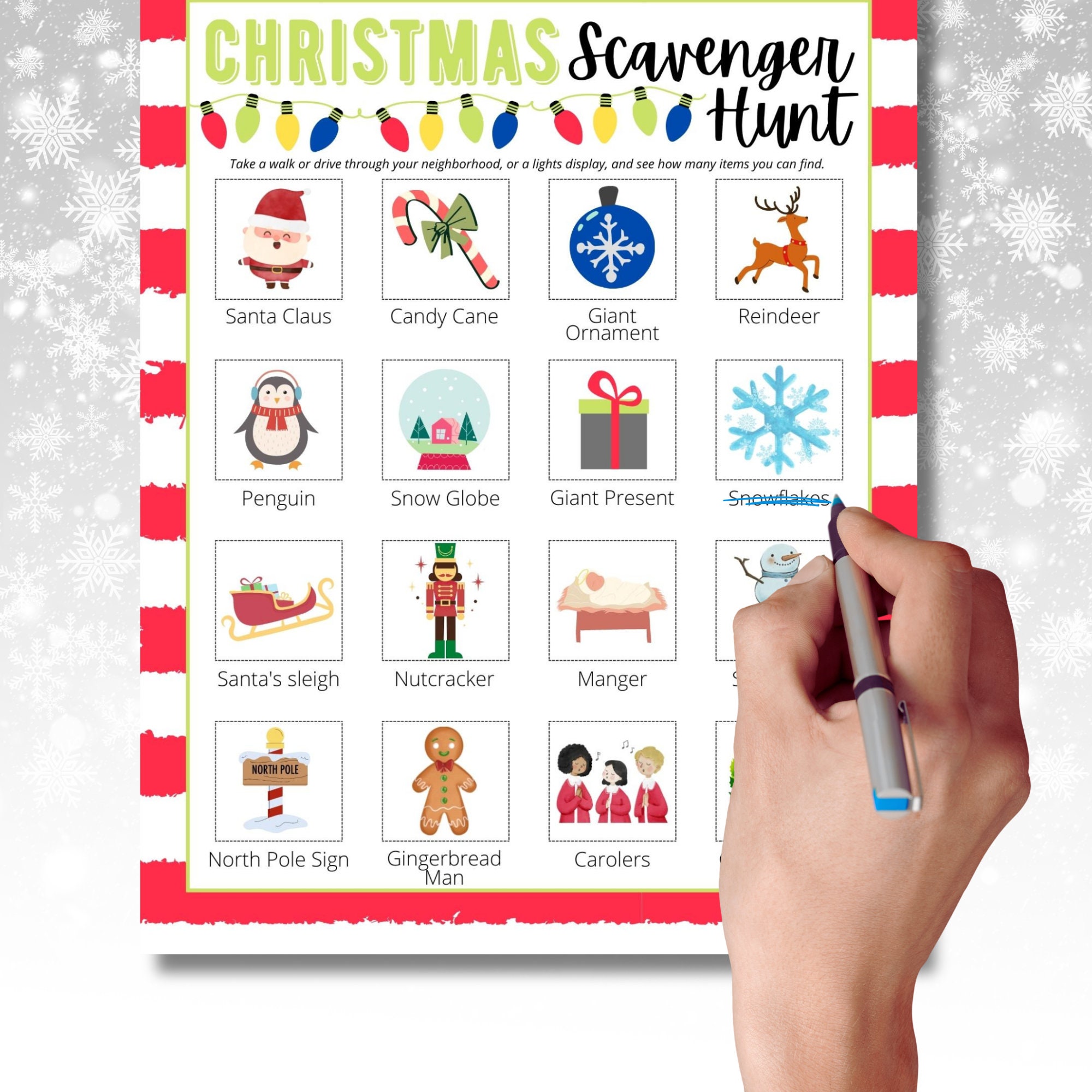 Christmas Scavenger Hunt for Kids, Lights Display Game (PDF) - Etsy