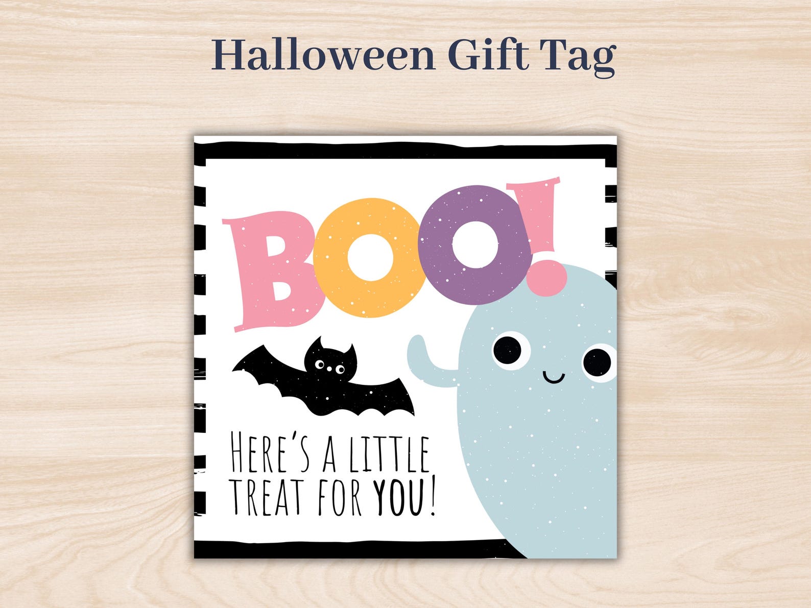 Halloween Gift Tag Printable | Halloween Treat Bag Tag | Cute Ghost ...
