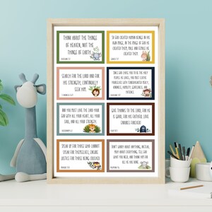 Kid's Scripture Cards | Bible Verses for Children | Watercolor Animals ...