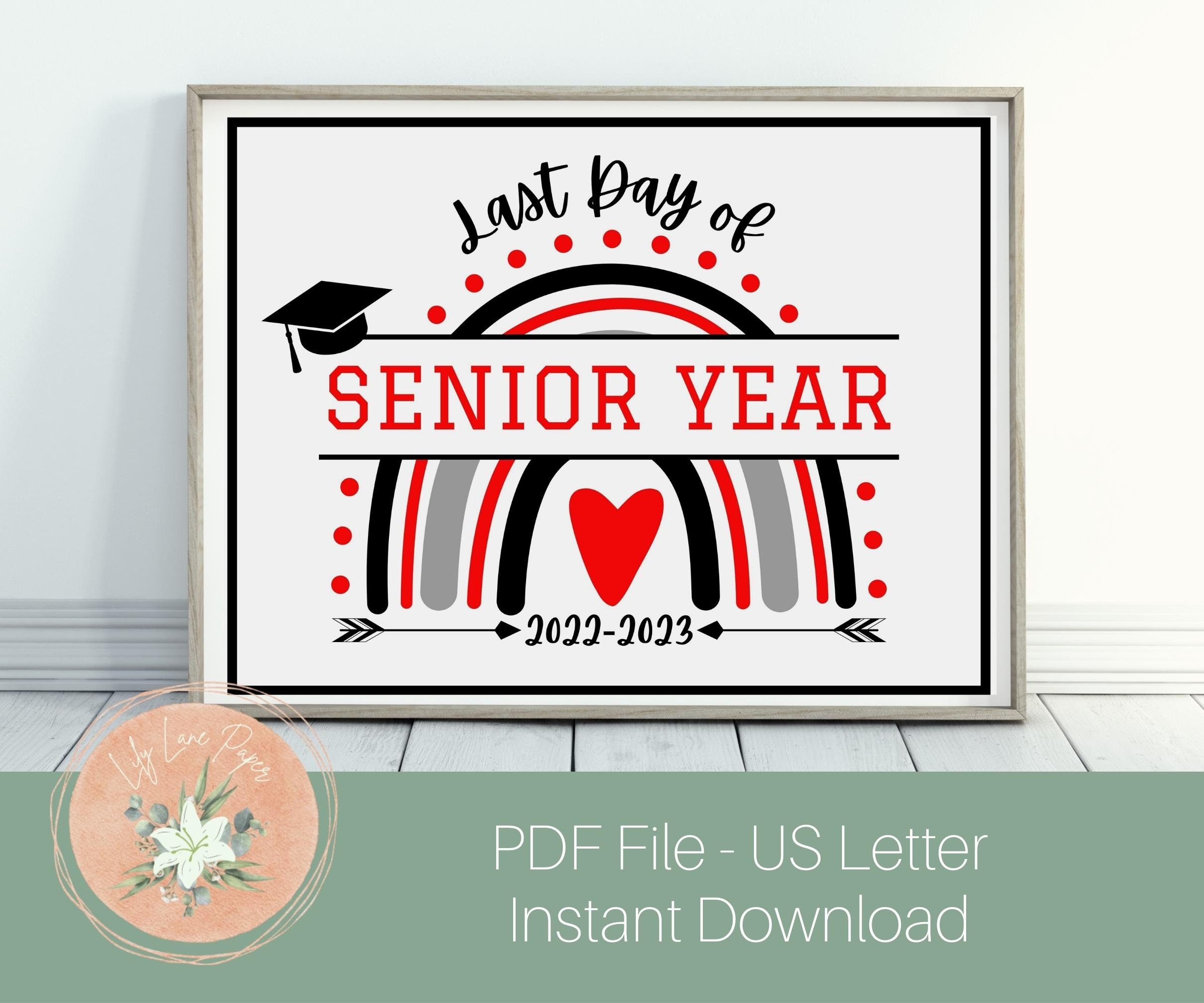 Printable Red and Black Rainbow First & Last Day of School - Etsy