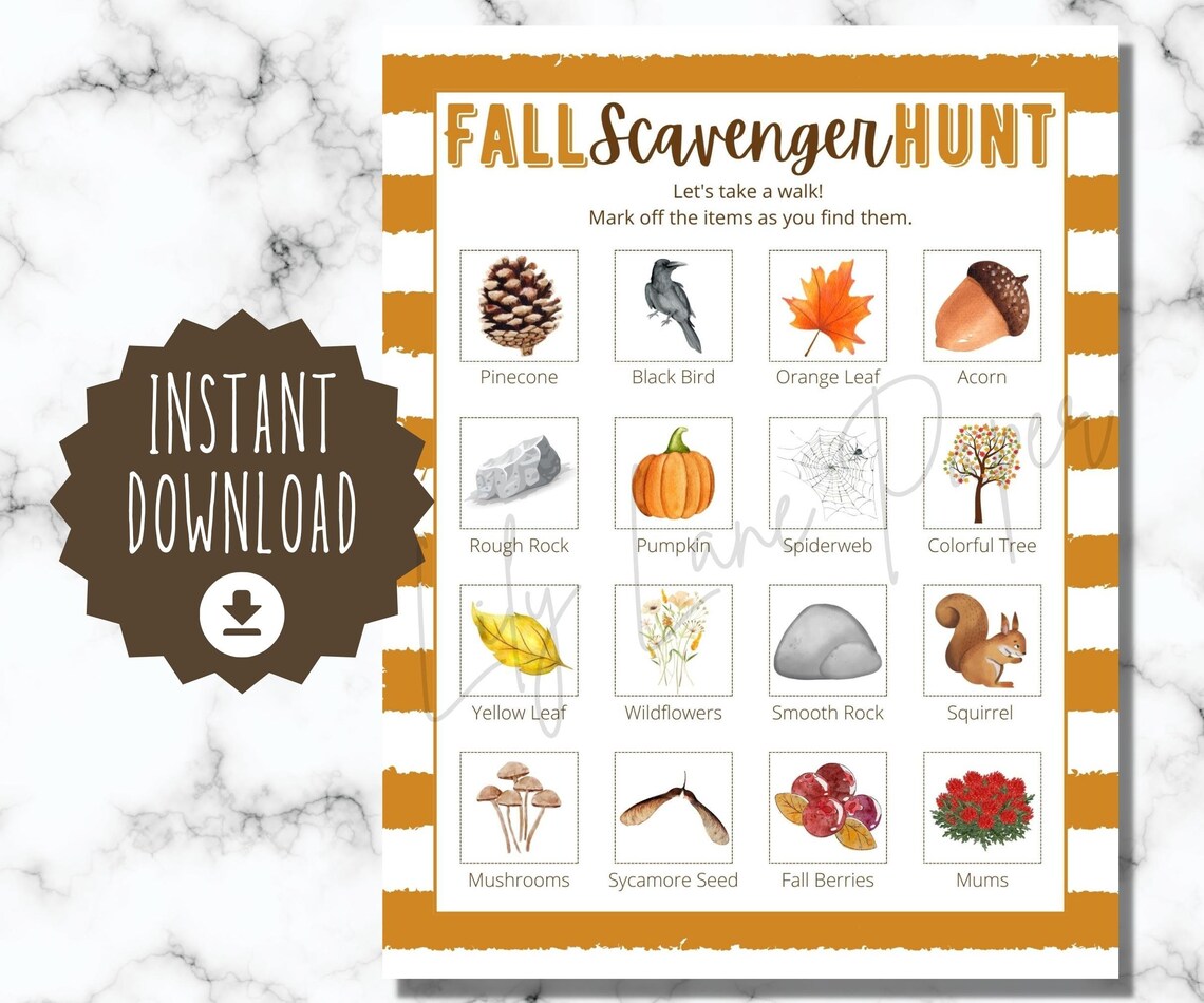 Fall & Halloween Scavenger Hunts Instant Download PDF - Etsy