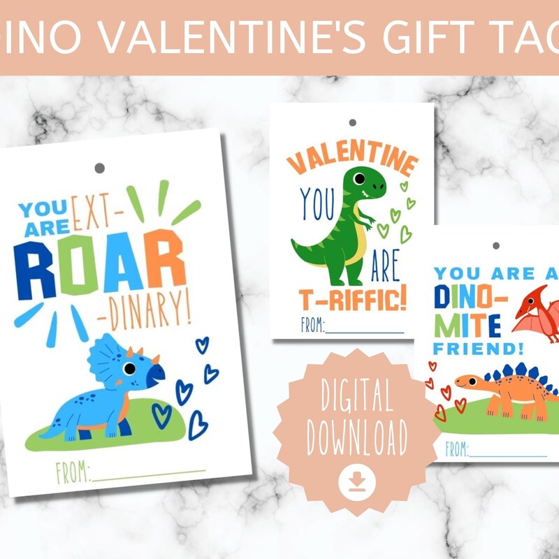 Dinosaur Valentine - Etsy