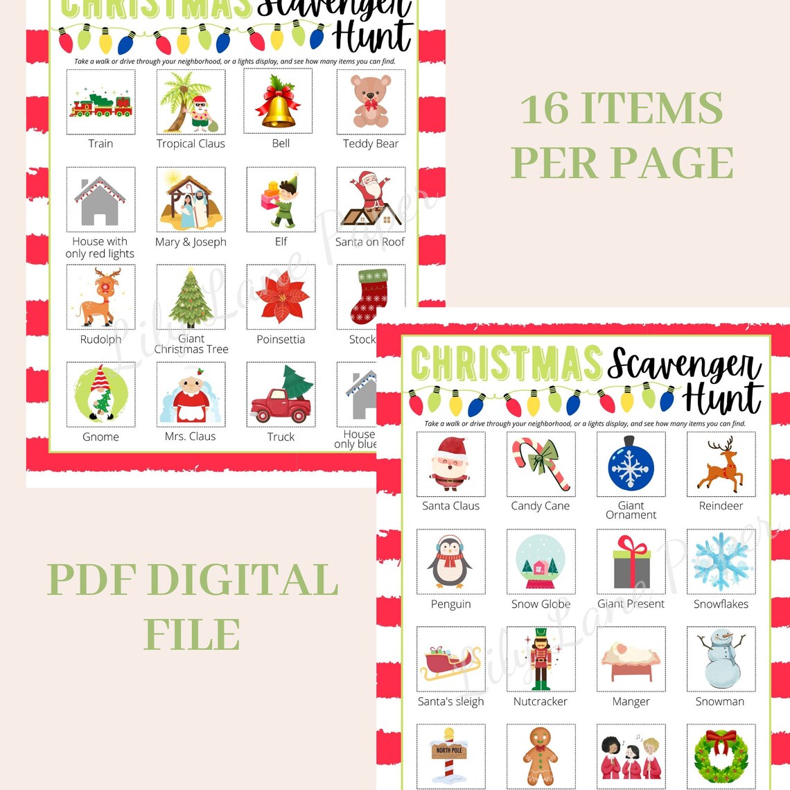 Christmas Scavenger Hunt for Kids, Instant Download PDF, Kid's ...