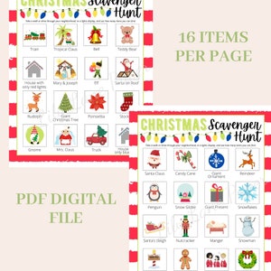 Christmas Scavenger Hunt for Kids, Instant Download PDF, Kid's ...