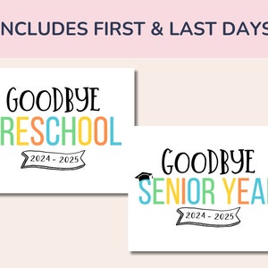 First Day of School Sign | PDF Instant Download | Simple Hello ...