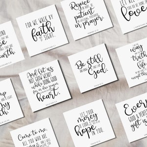 Black and White Scripture Cards, Bible Verse Cards, 12 Mixed Font ...