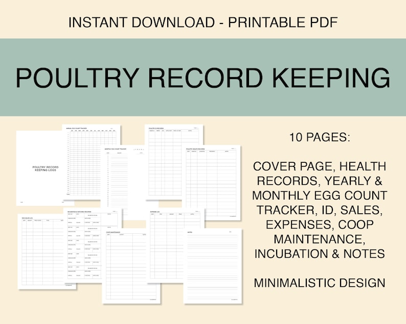 Poultry Record Keeping Log | Printable PDF | Farm & Homestead ... Poultry Record Keeping Log | Printable PDF | Farm & Homestead ...