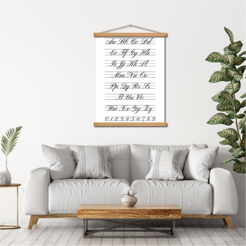 Cursive Alphabet Writing Poster | Etsy