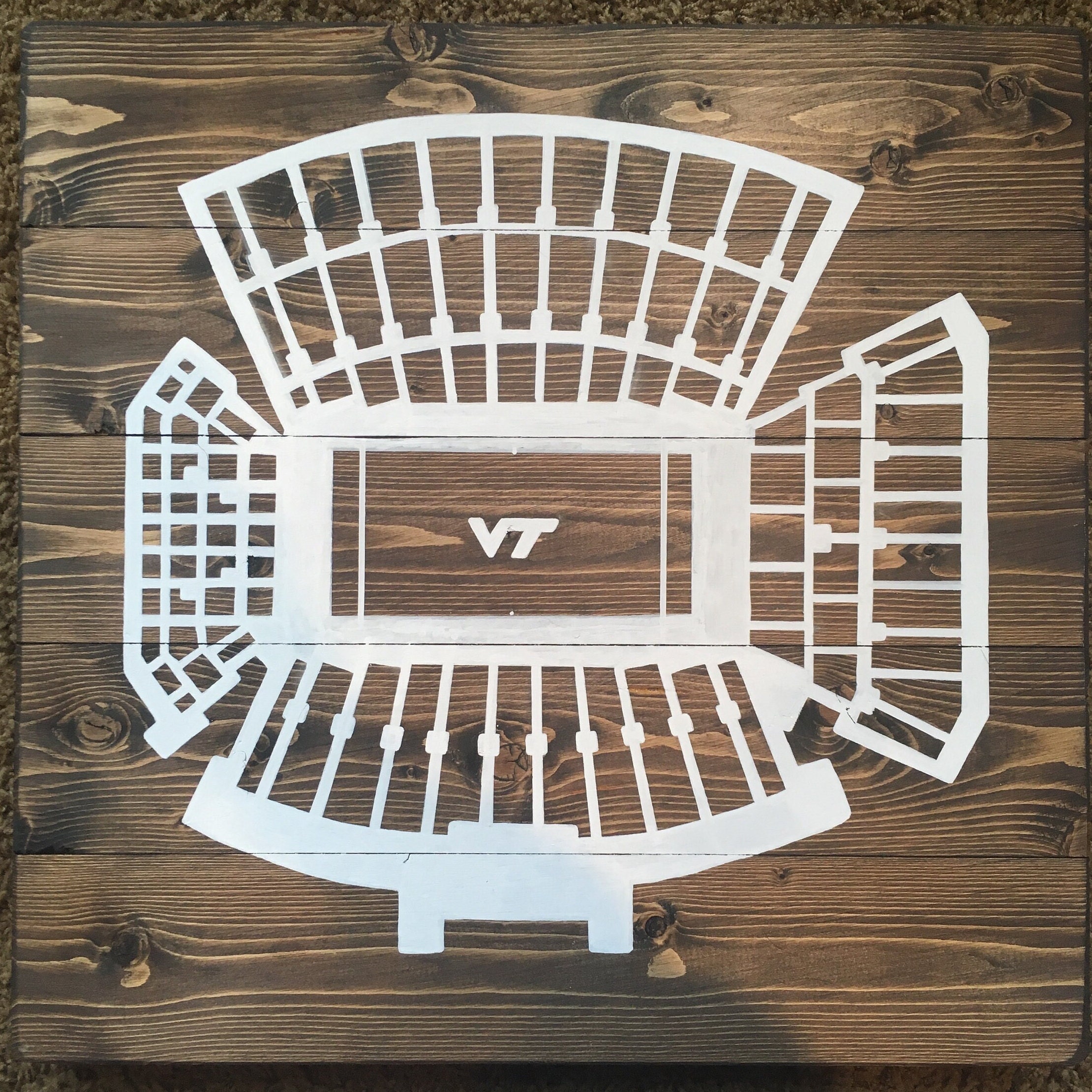 Football Stadium Sign Virginia Tech Sports Sign Team Sign - Etsy