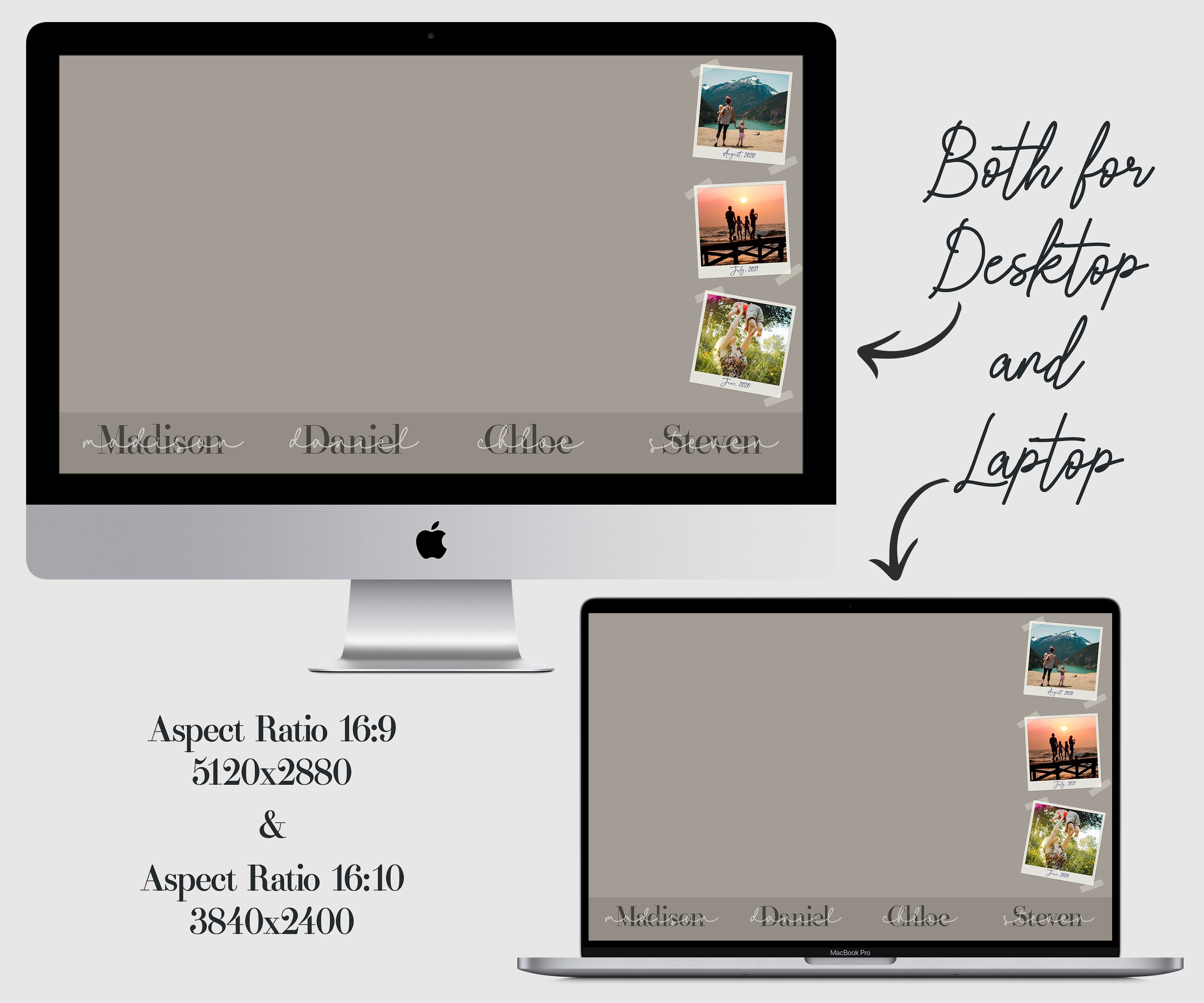 Custom Family Desktop Wallpaper Personalized Laptop - Etsy