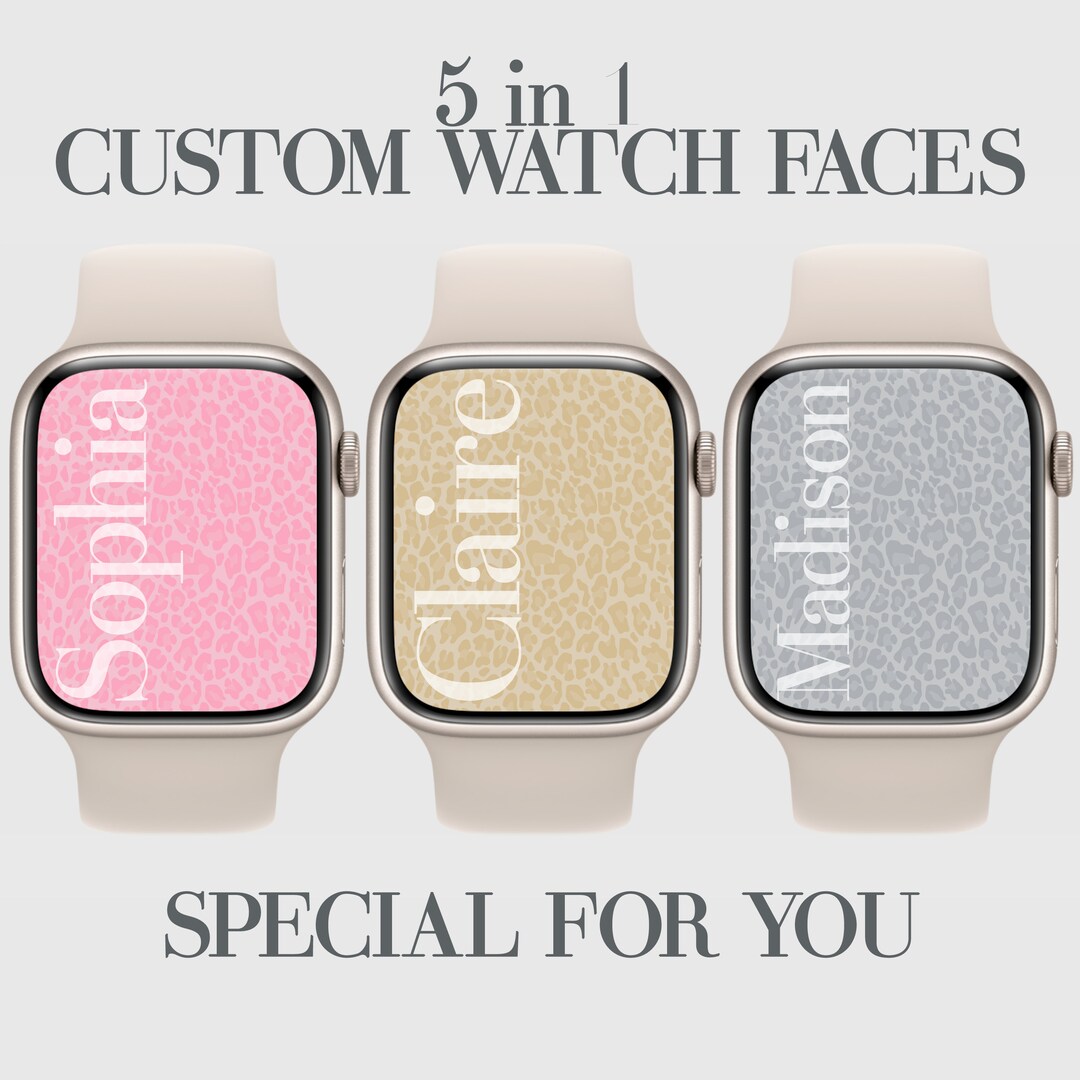 Custom Leopard Print Apple Watch Face Wallpaper, Personalized ...