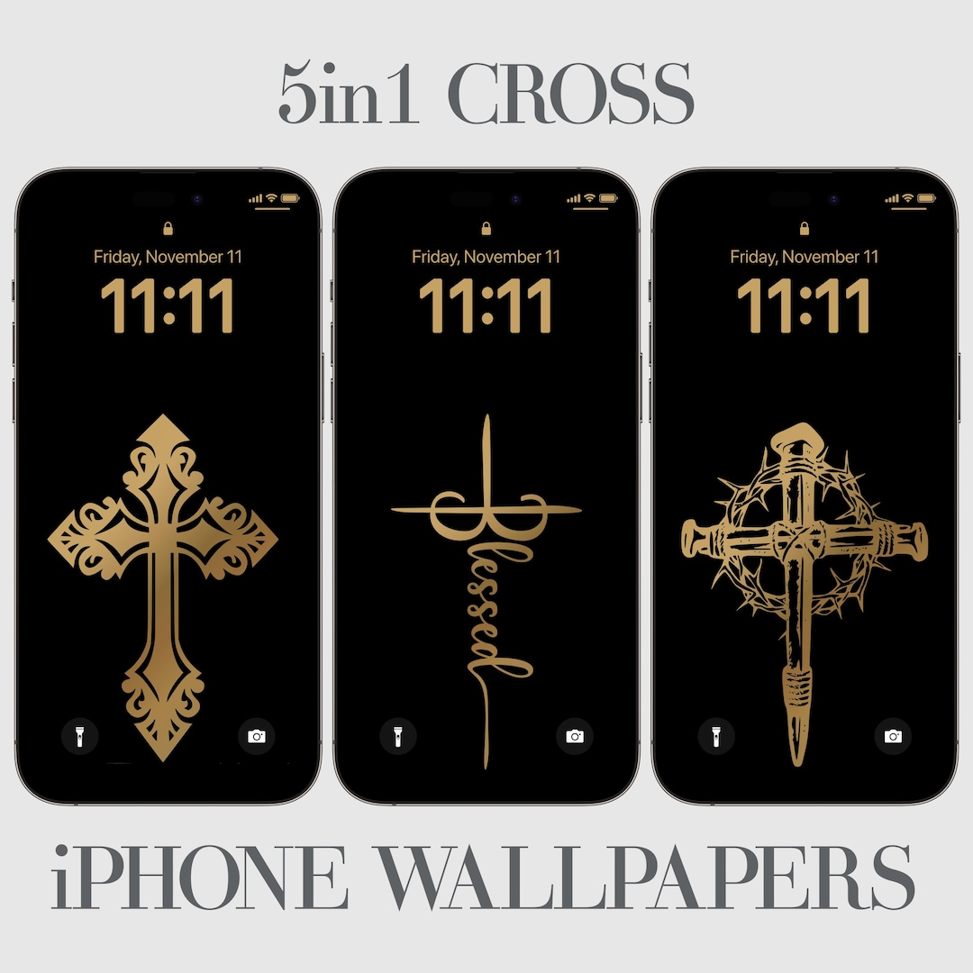 Gold and Black Christian Cross Wallpaper, Golden iPhone Wallpaper ...