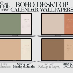 Boho Desktop Calendar Wallpaper, Modern Laptop Background, Mac MacBook ...