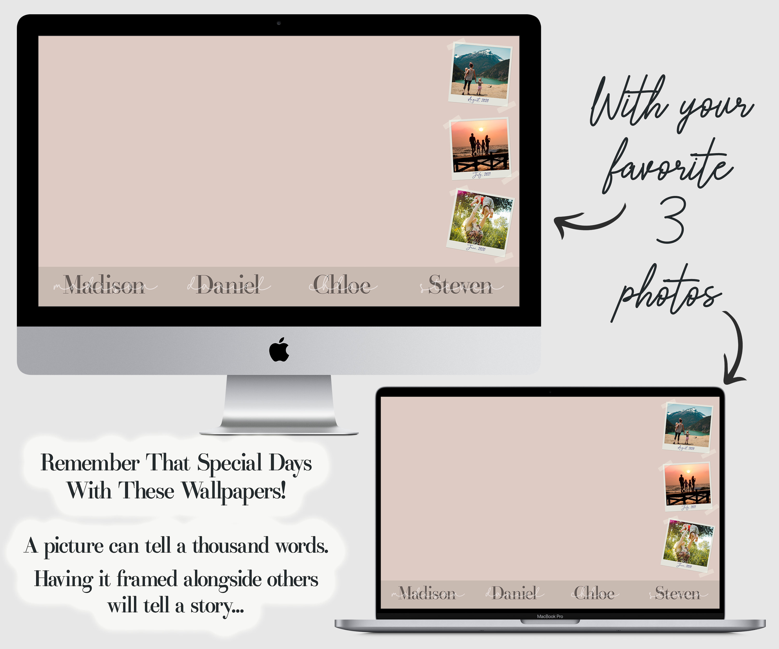 Custom Family Desktop Wallpaper Personalized Laptop - Etsy