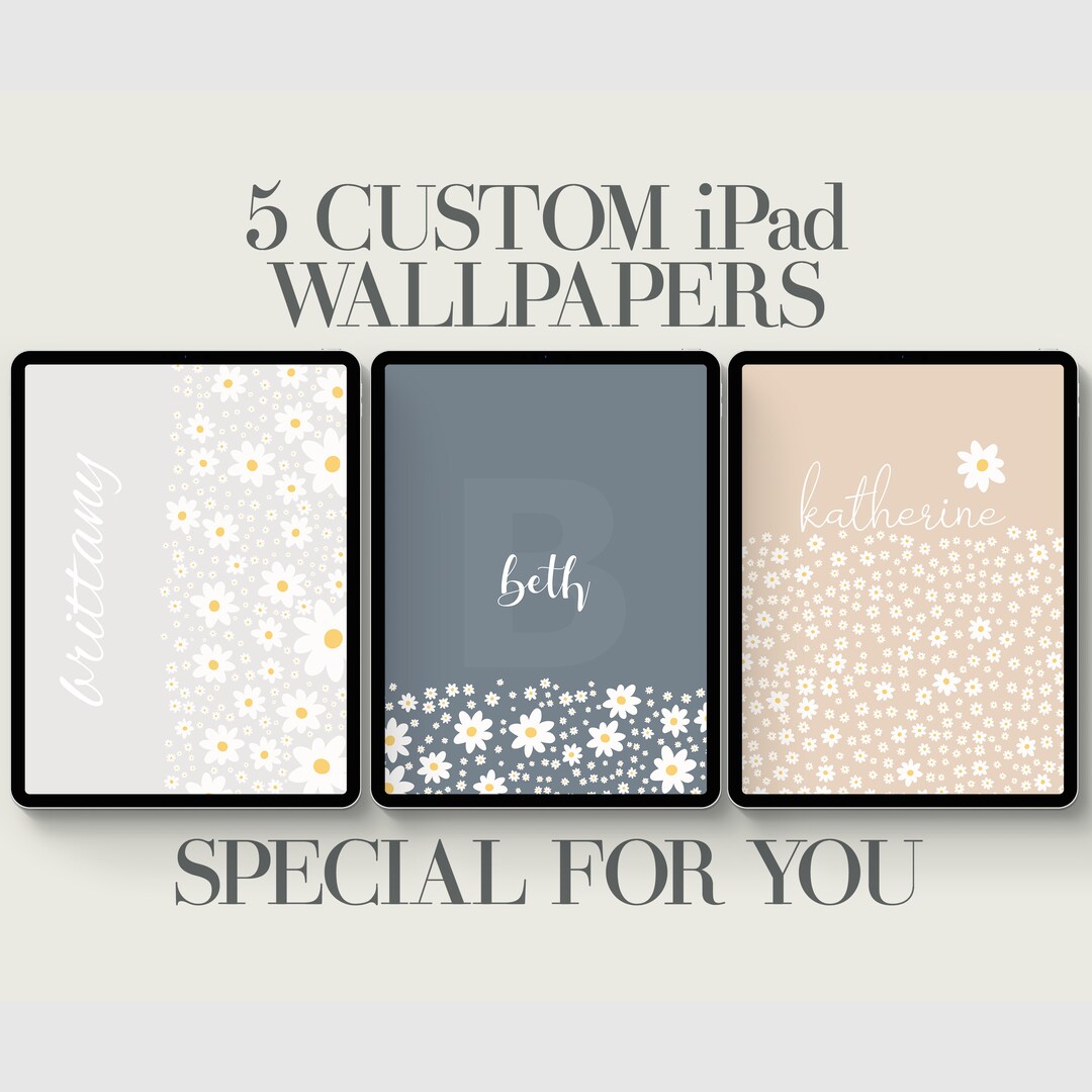 5 Custom iPad Wallpaper, Aesthetic Daisy Tablet Background ...