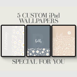5 Custom iPad Wallpaper, Aesthetic Daisy Tablet Background ...