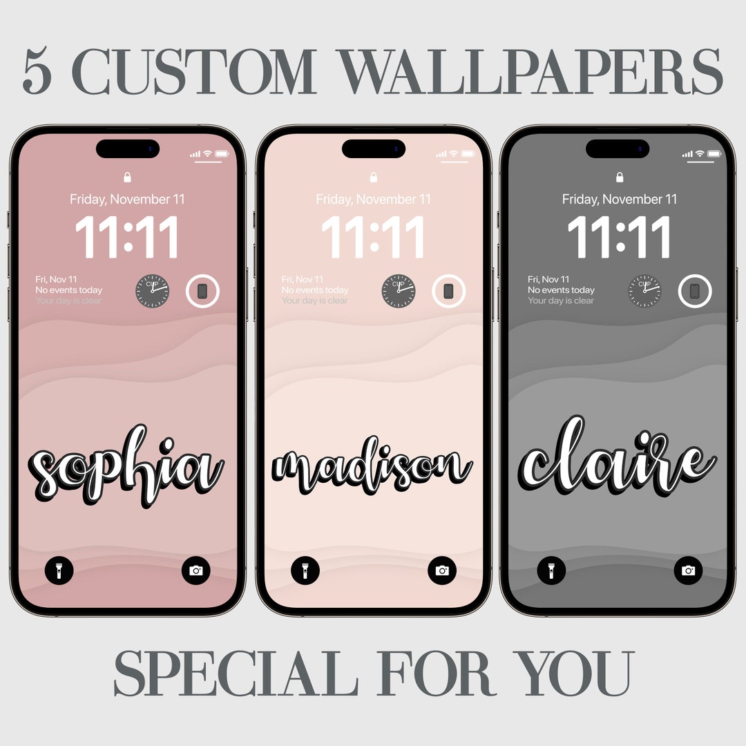Personalized iPhone Wallpaper, Minimalist Custom Name (digital Download ...